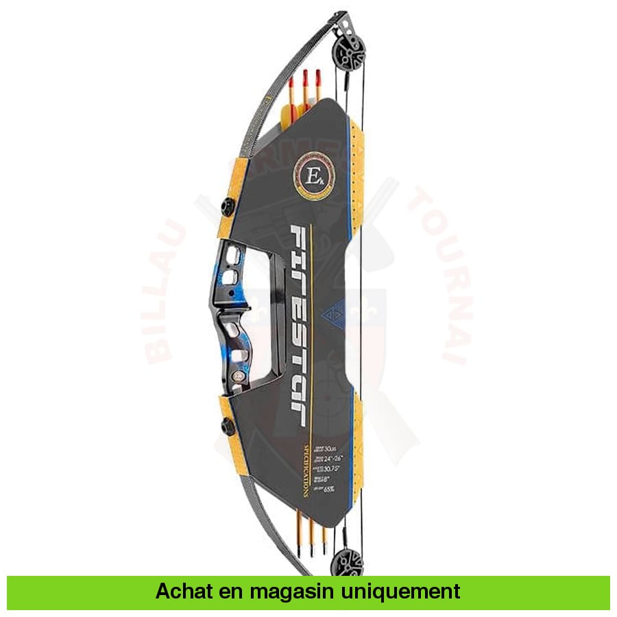 Pack arc à poulies EK Archery Junior Firestar Shiny Blue – Billau Armes Tournai