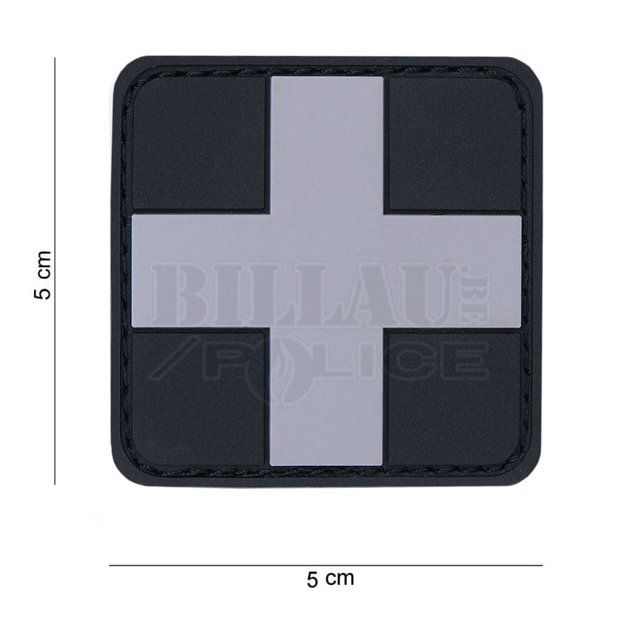 Patch PVC 3D Medic Cross Noir & Gris – Billau Armes Tournai
