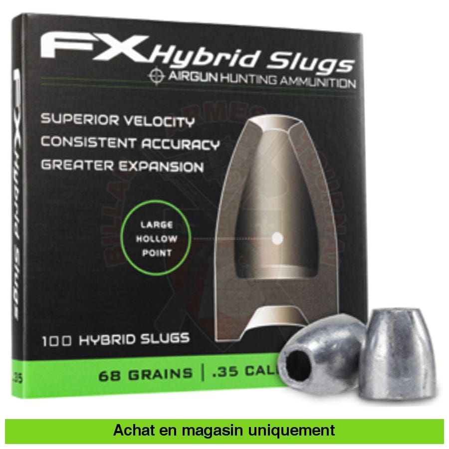Boite de 100 plombs FX Hybrid Slugs 9mm 68gr – Billau Armes Tournai