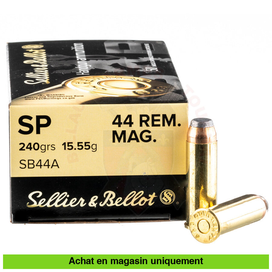 Boite de 50 cartouches S&B 44 Magnum 240 gr SJSP – Billau Armes Tournai