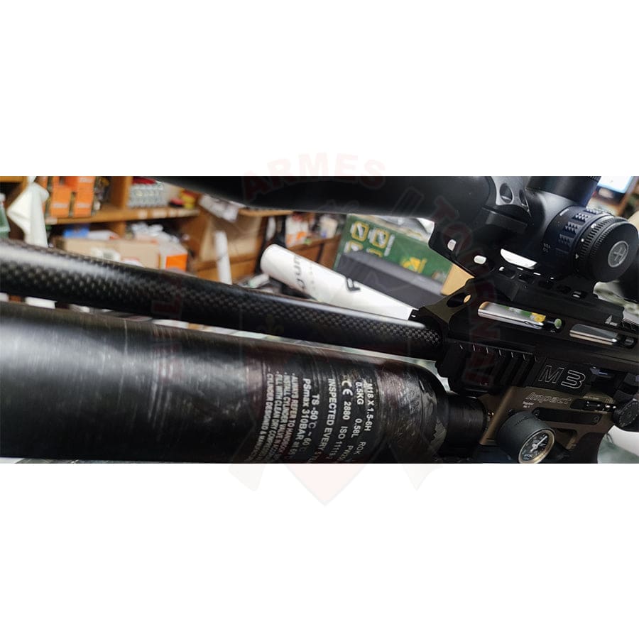 Custom Tensioned Carbon Slug Barrel sur FX Impact M3 Sniper Bronze 7.6 ...