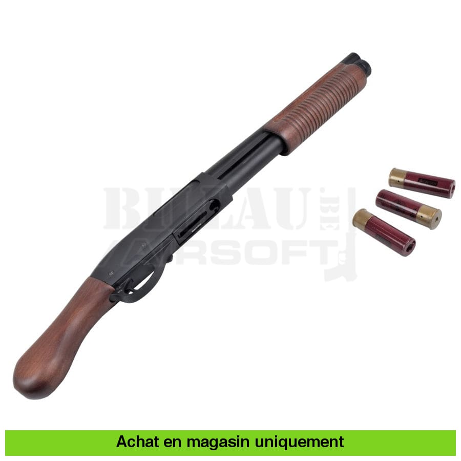 Fusil à pompe airsoft GNB M870SW Full Metal Noir + Vrai Bois – Billau ...