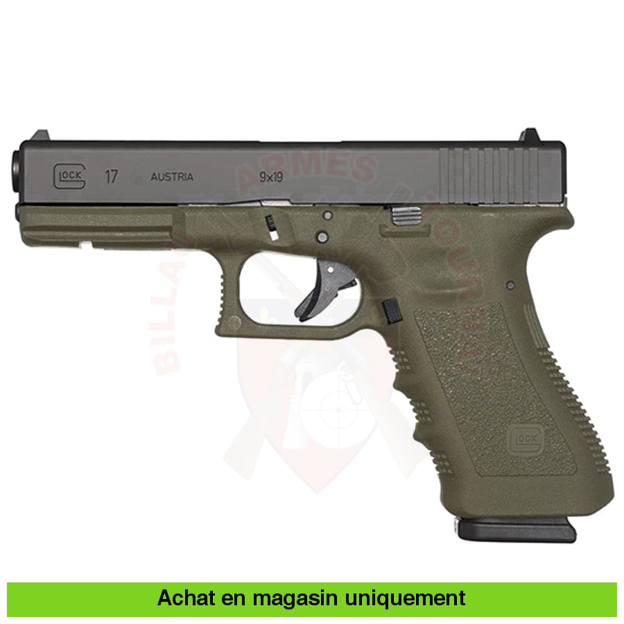 Pistolet semi-auto Glock 17 Gen 3 Olive Drab / Tungsten Grey 9mm Para ...