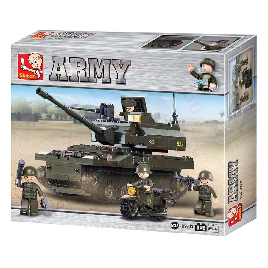 Kit complet Sluban Tank M38 + Moto – Billau Armes Tournai