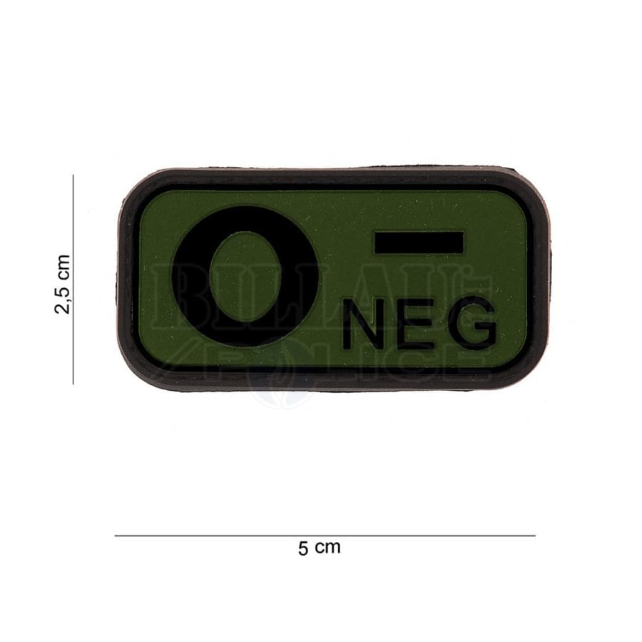 Patch PVC 3D BloodType O NEG OD – Billau Armes Tournai