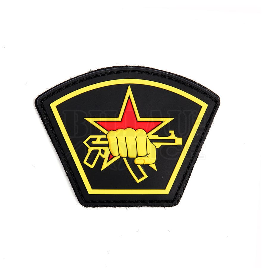 Patch PVC 3D Russian Star Fist Noir & Jaune – Billau Armes Tournai